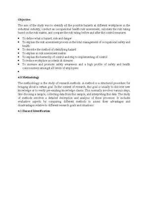 Workplace Assignment Instructuon - DIPLOMA IN OCCUPATIONAL SAFETY AND ...