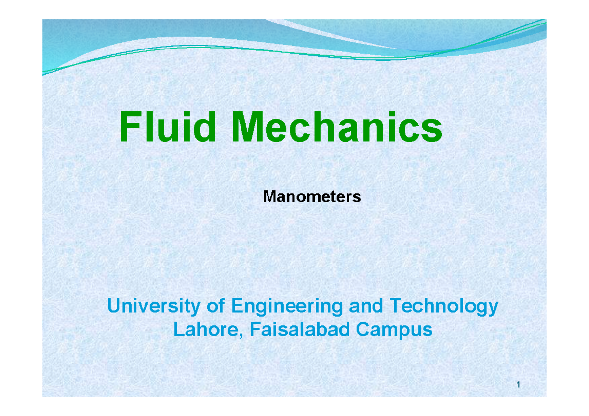 Fluid mechanics 2 - Lecture noted - Fluid Mechanics University of ...