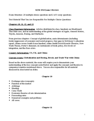 SOM - Exam 1 Review MCQs - Lecture notes 1-4 - SOM – Exam Review ...