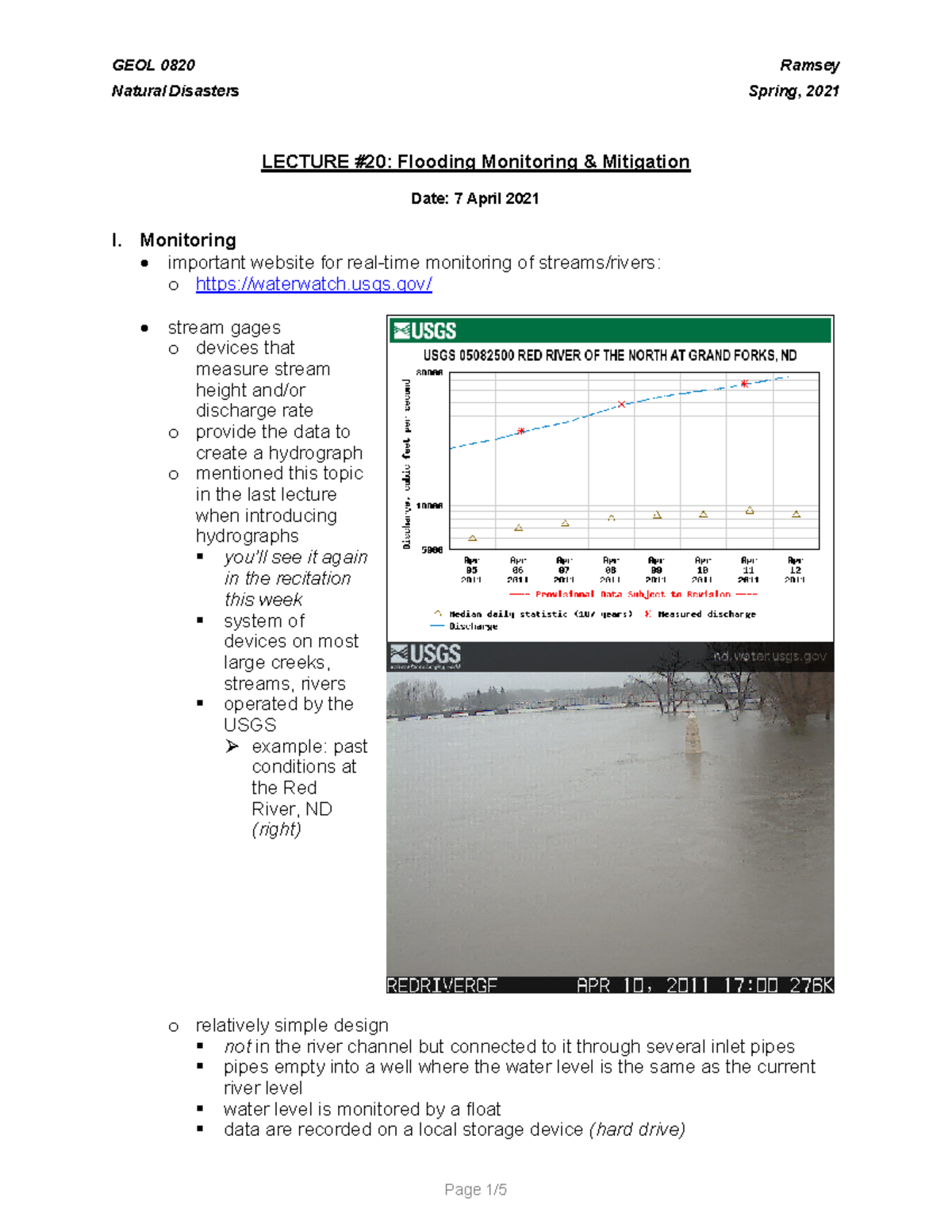 Flooding Monitoring and Mitigation - GEOL 0820 Ramsey Natural Disasters ...