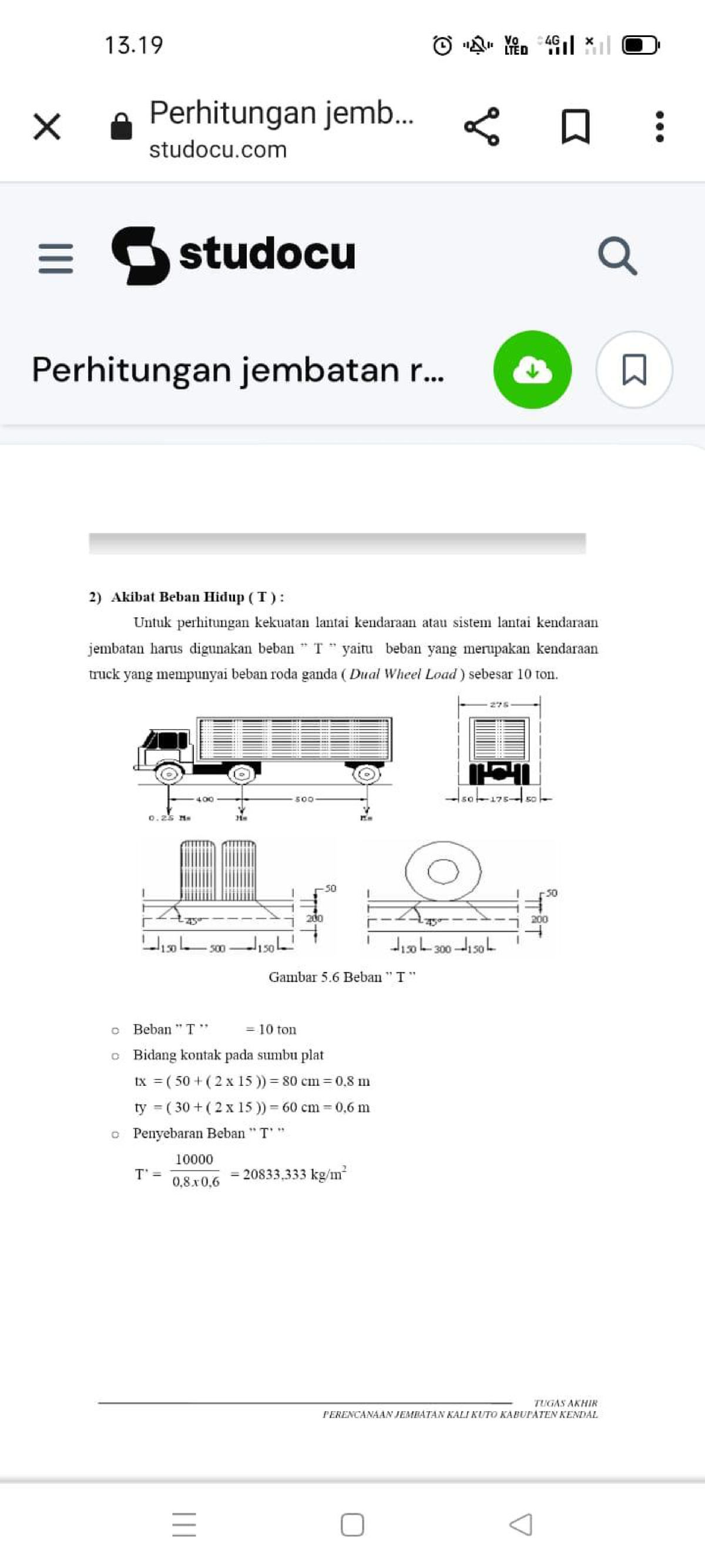 Perhitungan JBT Rangka - Tugas Akhir - Studocu