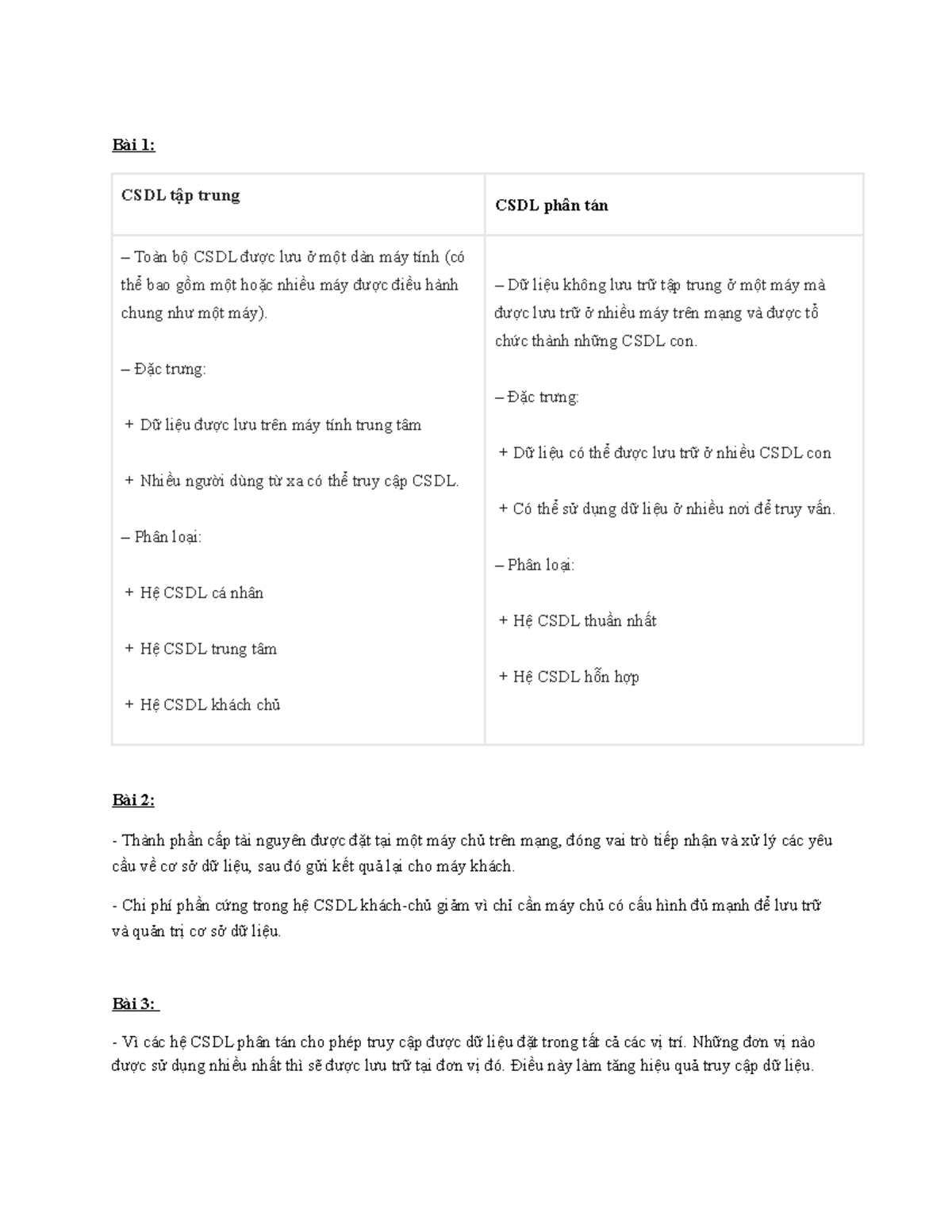 TIN HOC 12 - CSDL - Tin hoc CSDL - Bài 1: CSDL tập trung CSDL phân tán ...