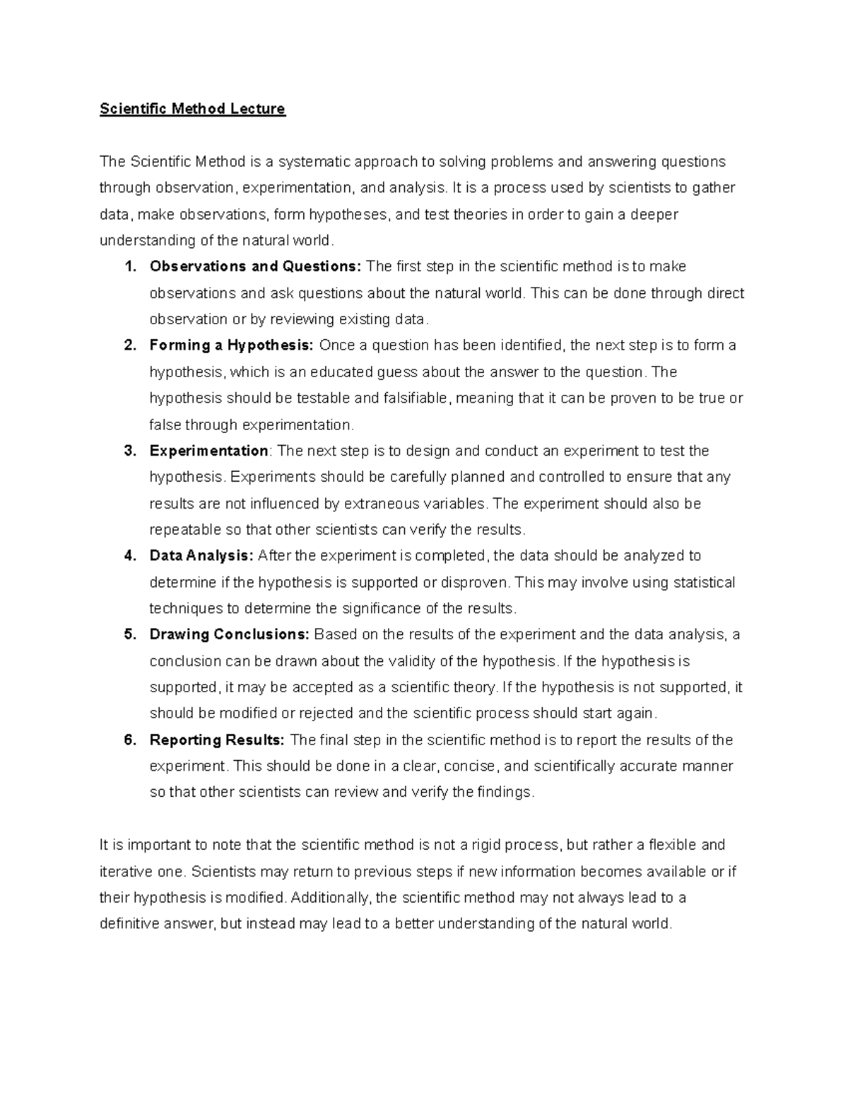 Scientific Method Lecture - It is a process used by scientists to ...