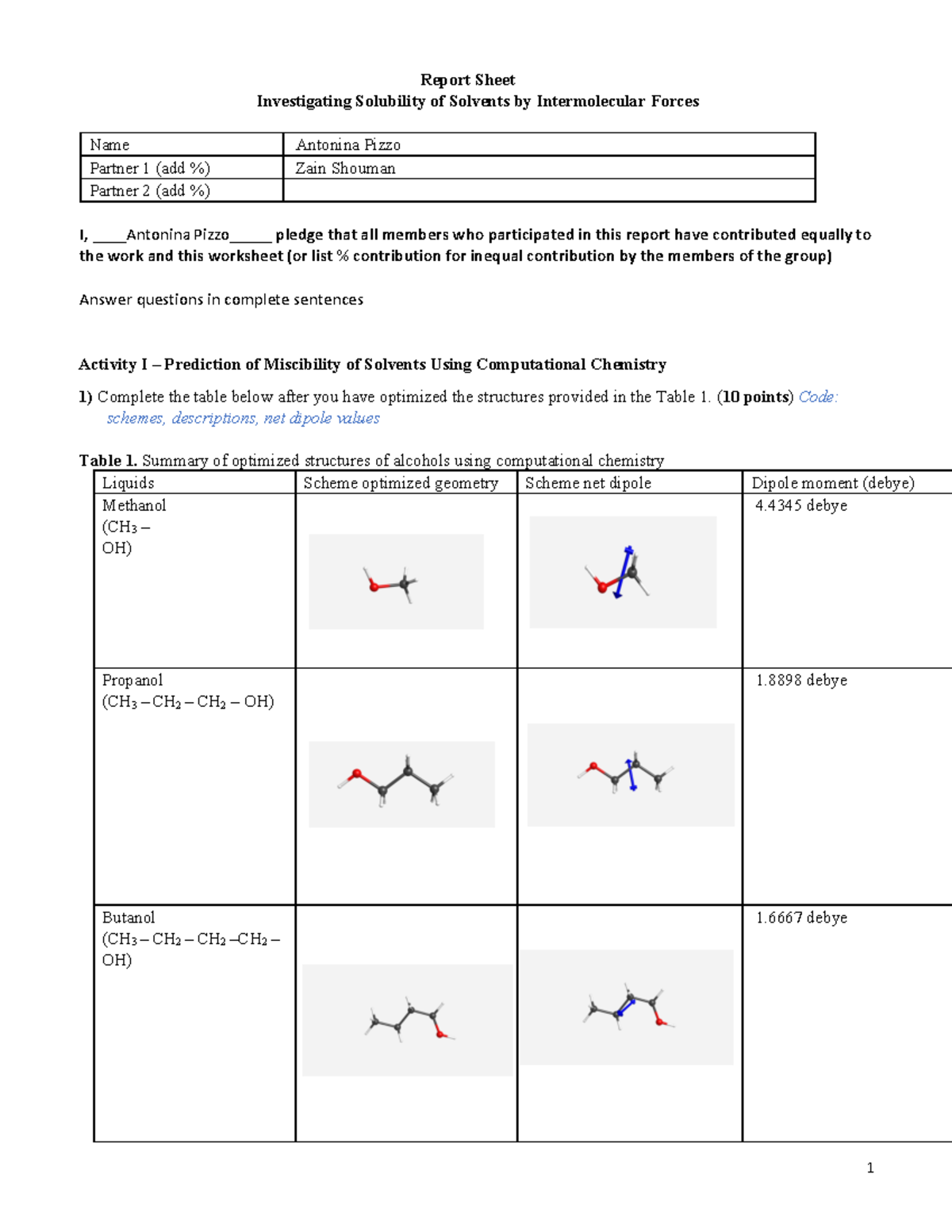 IMFs S22-2Final - Post lab worksheet for IMFs Experiment - Report Sheet ...