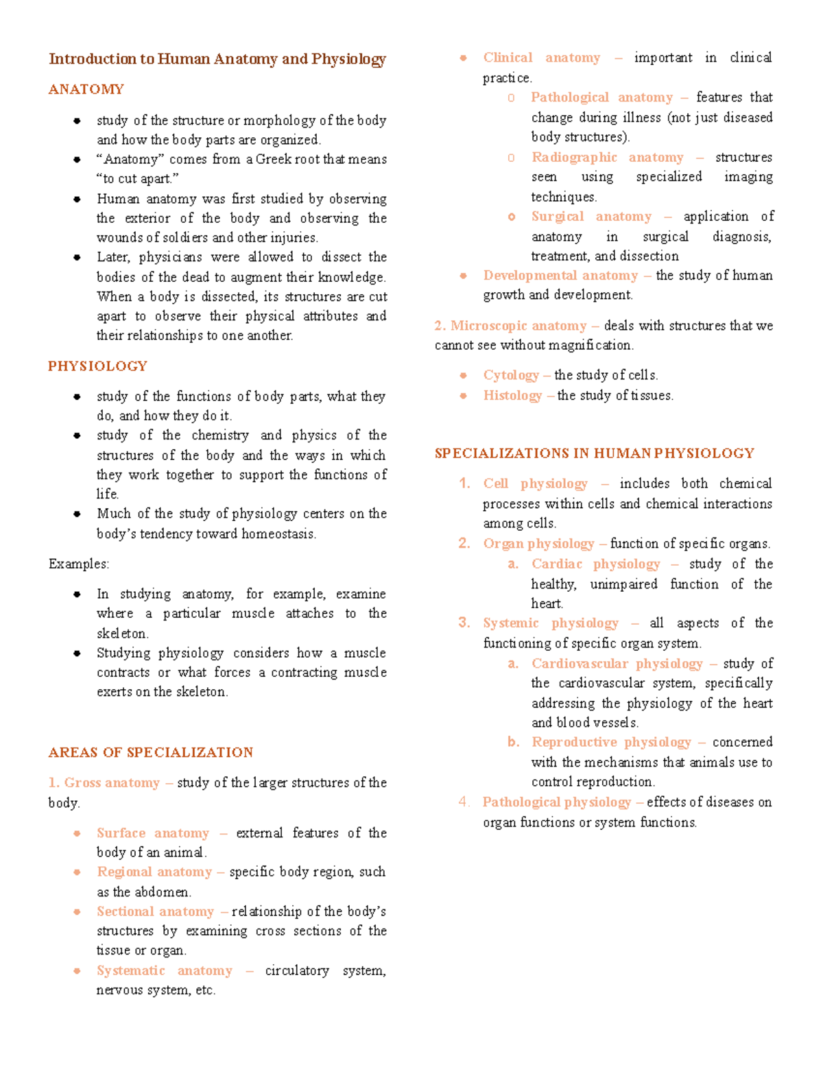 Introduction to Human Anatomy and Physiology - Introduction to Human ...