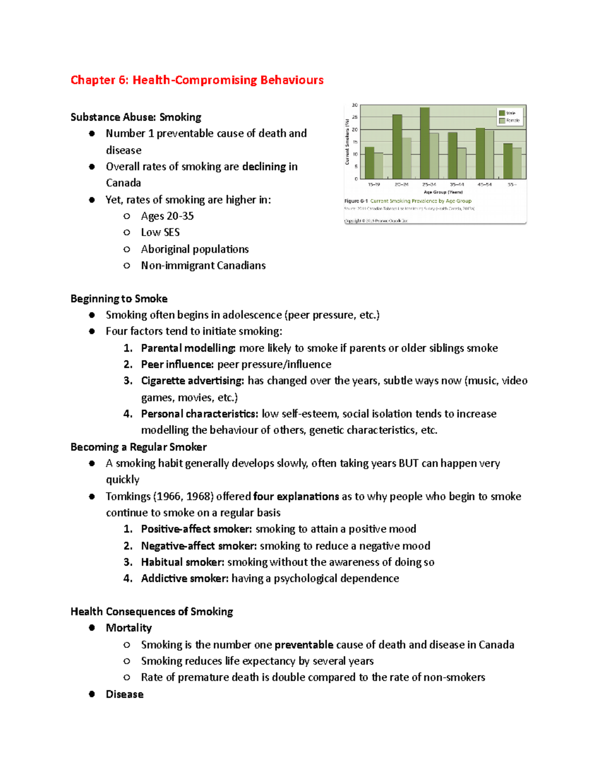 Chapter 6 Health-Compromising Behaviours - Chapter 6: Health ...