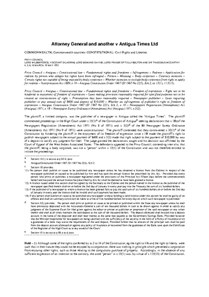 AG v Ryan - Case Summary - Attorney-General v Ryan Privy Council 24 ...