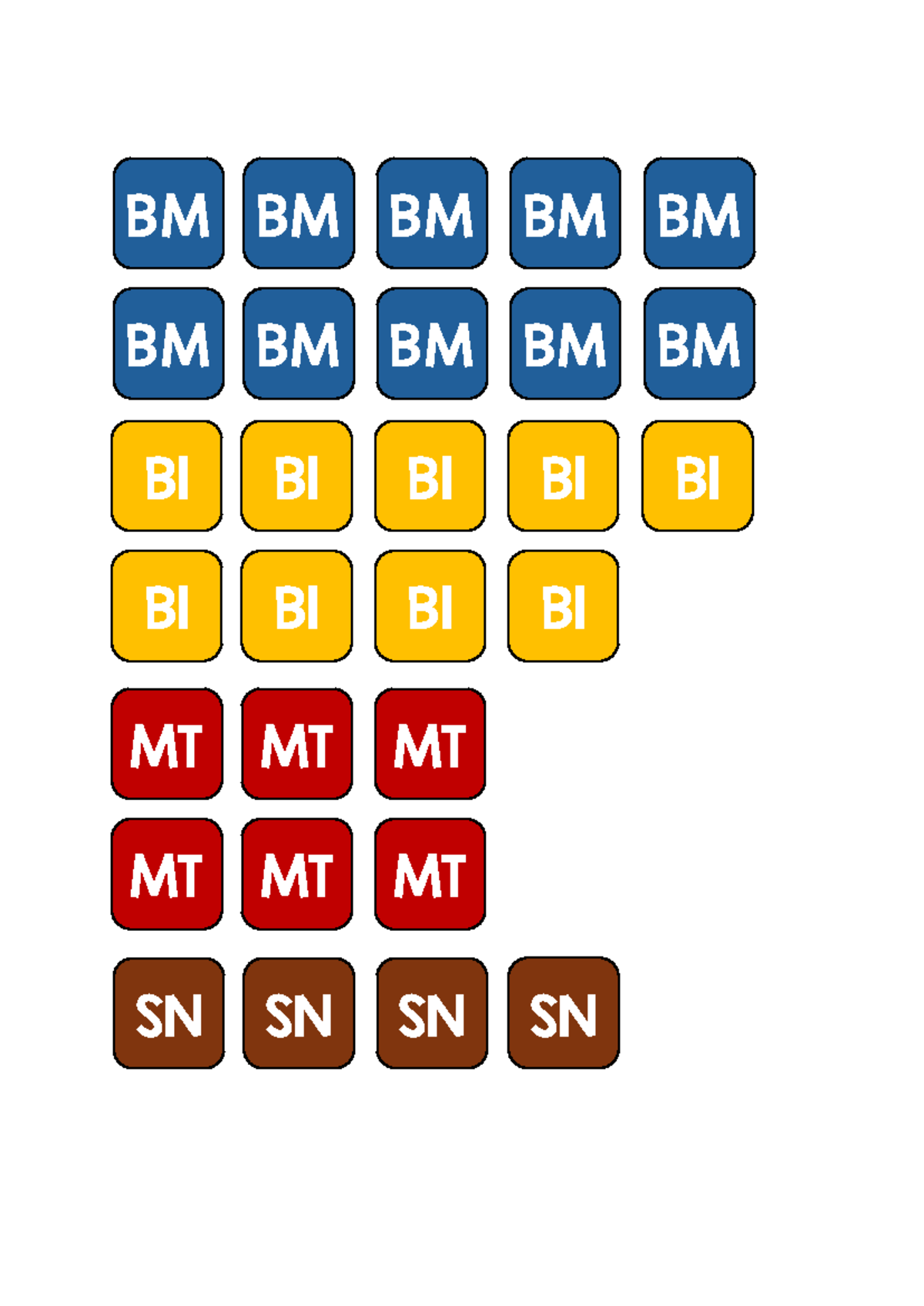 Jadual waktu warna subjek - TEKNIK MATEMATIK 1 - BM BM BM BM BM BM BM ...