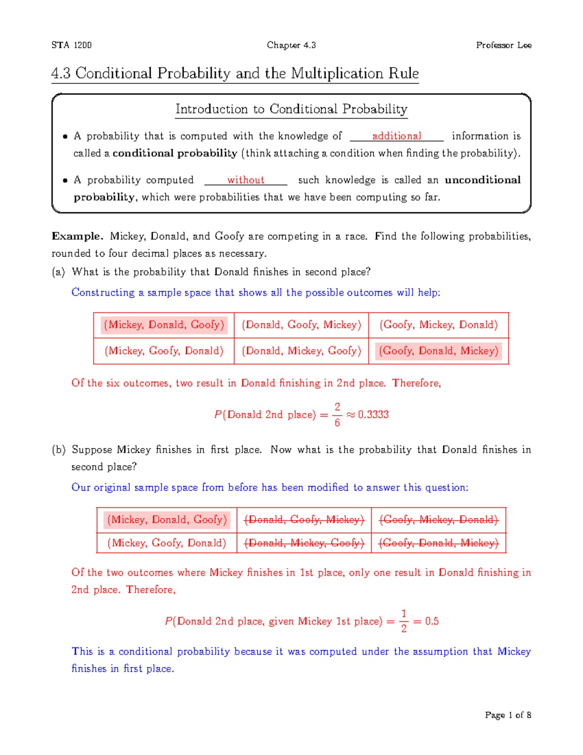 Conditional Probability - A probability computed without such knowledge is called an ...