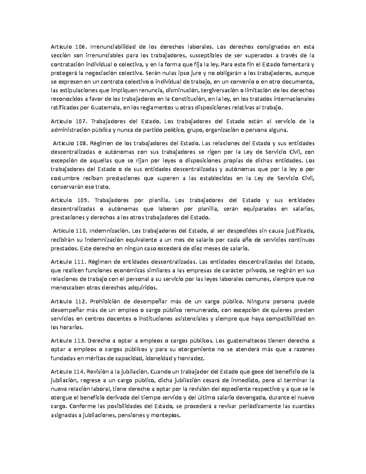 Artículo 106 a 140 - jffdjld - Artículo 106. Irrenunciabilidad de los ...