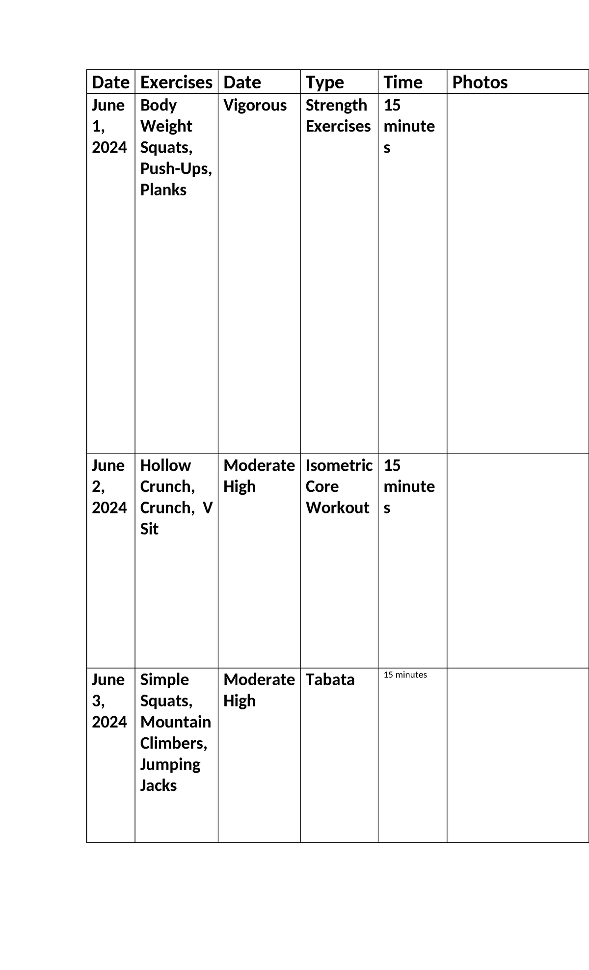 Pathfit-finals - fsgdb - Date Exercises Date Type Time Photos June 1 ...