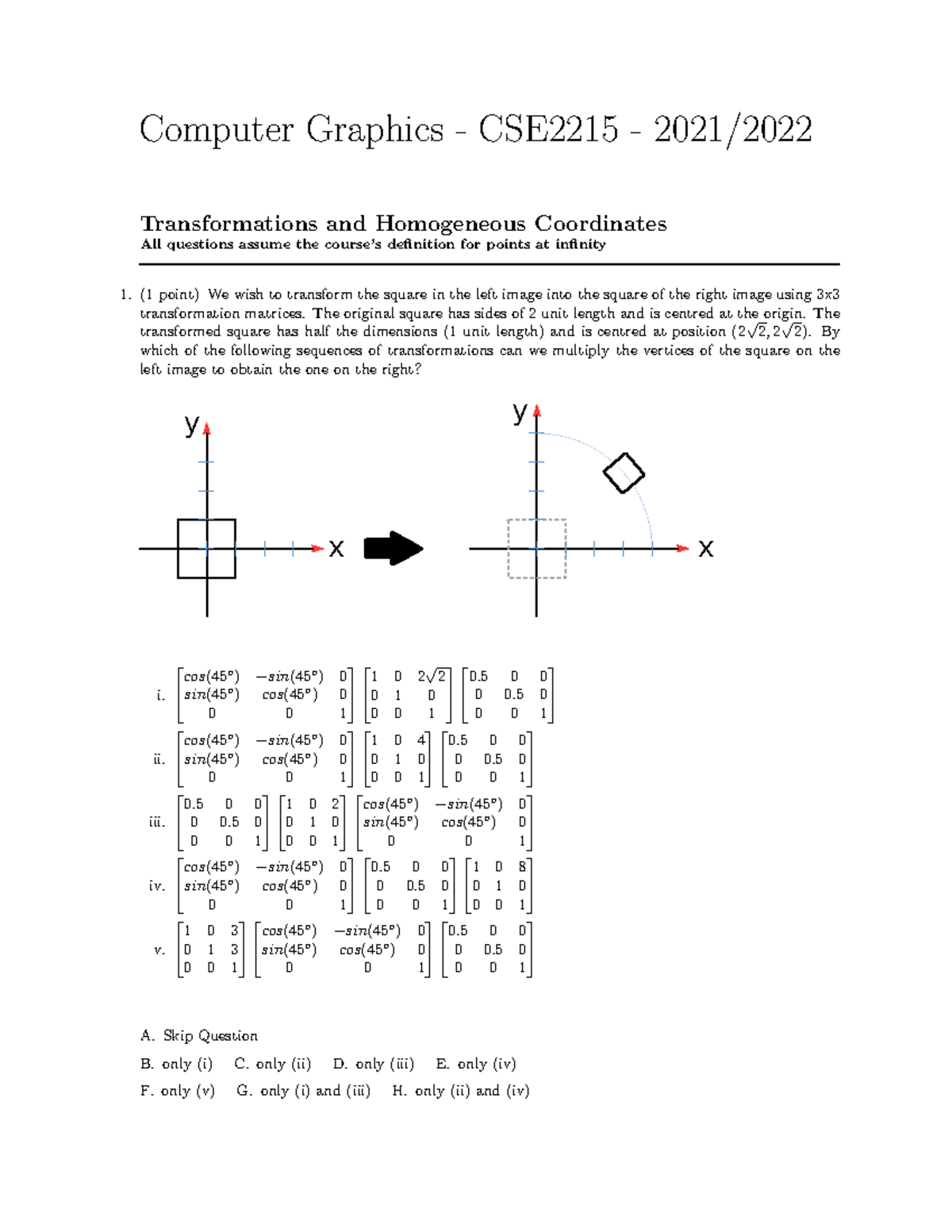 Practice-exam Computer graphics - Computer Graphics - CSE2215 - 2021 ...
