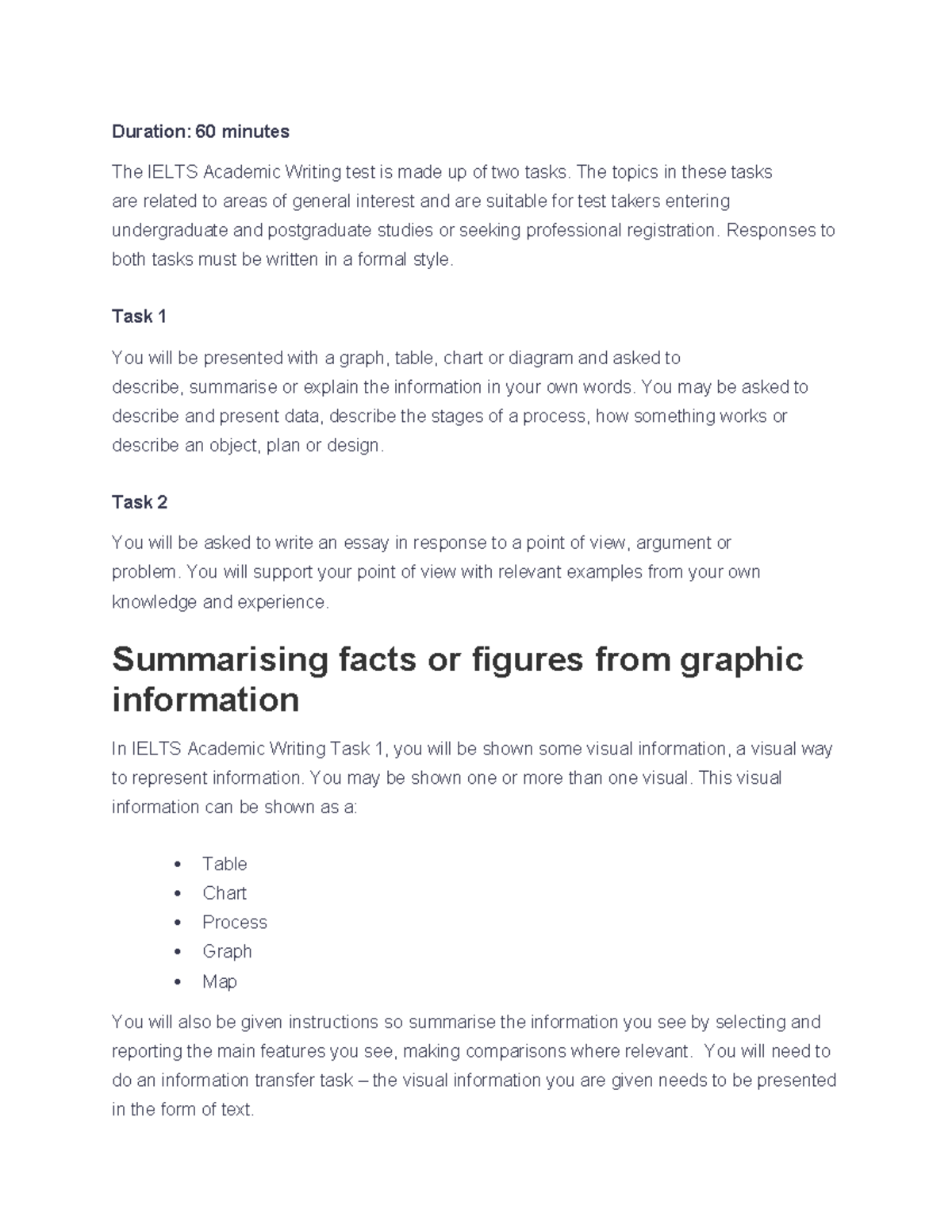 Writting sample - Duration: 60 minutes The IELTS Academic Writing test ...