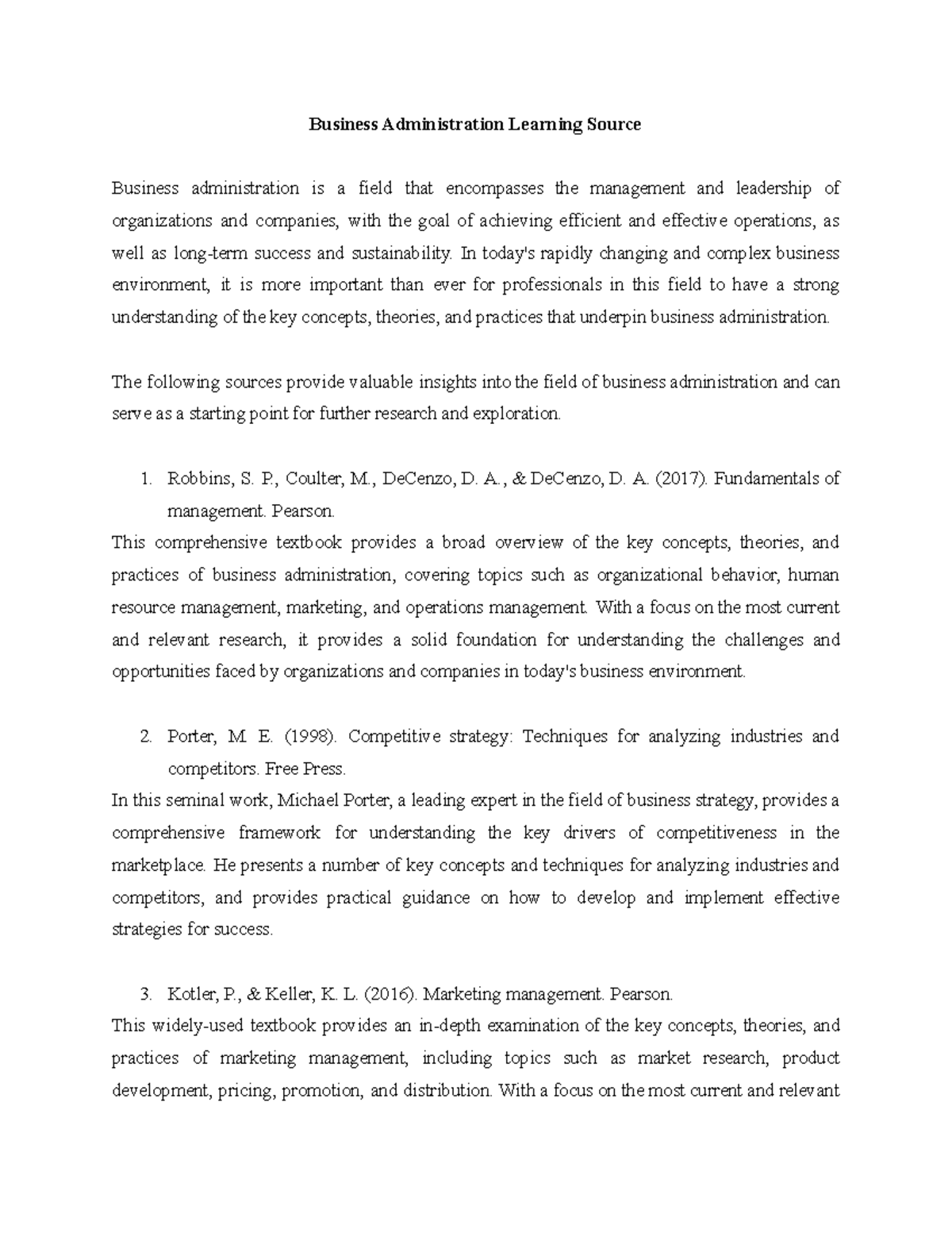 Business Administration Learning Source - Business Administration ...