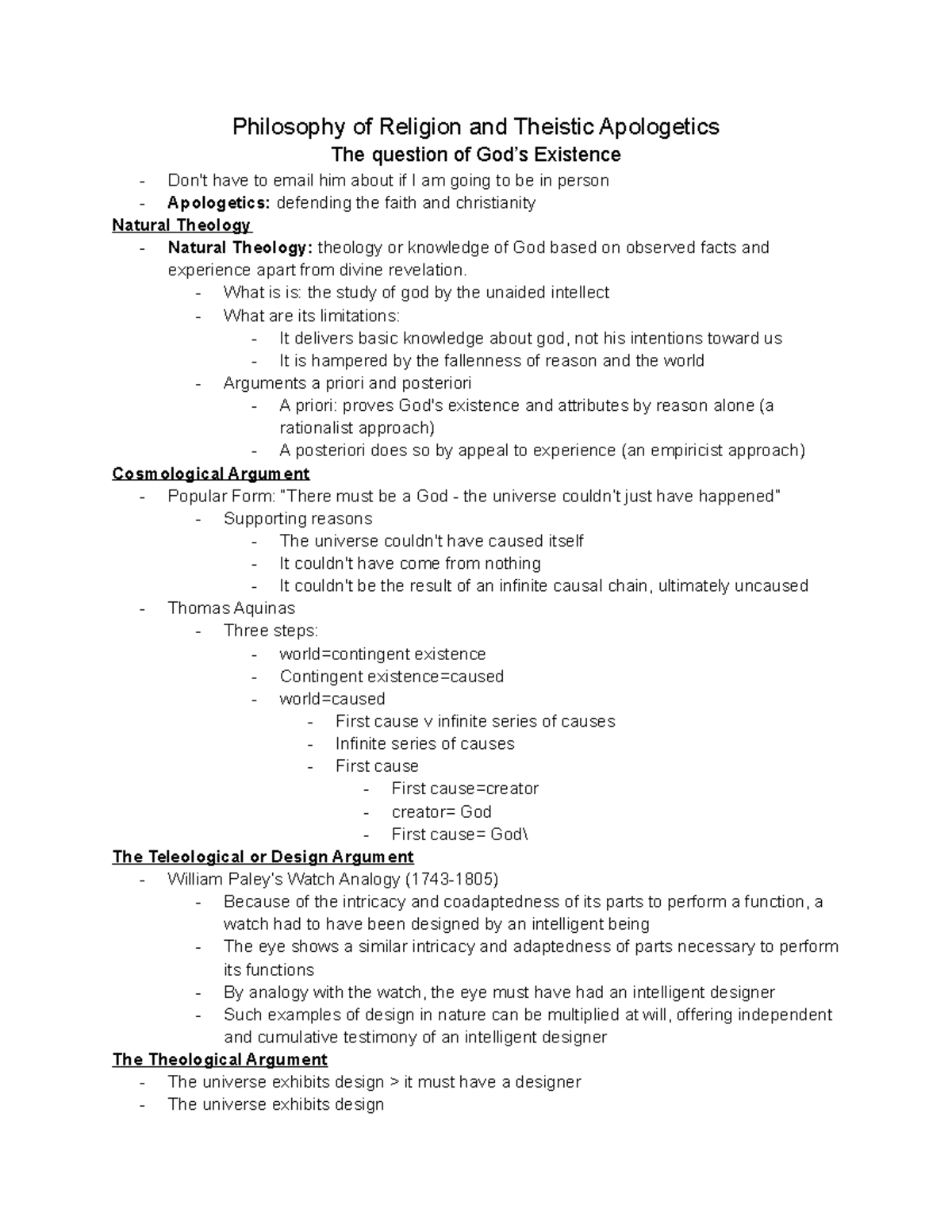 Philosophy of Religion and Theistic Apologetics - What is is: the study ...