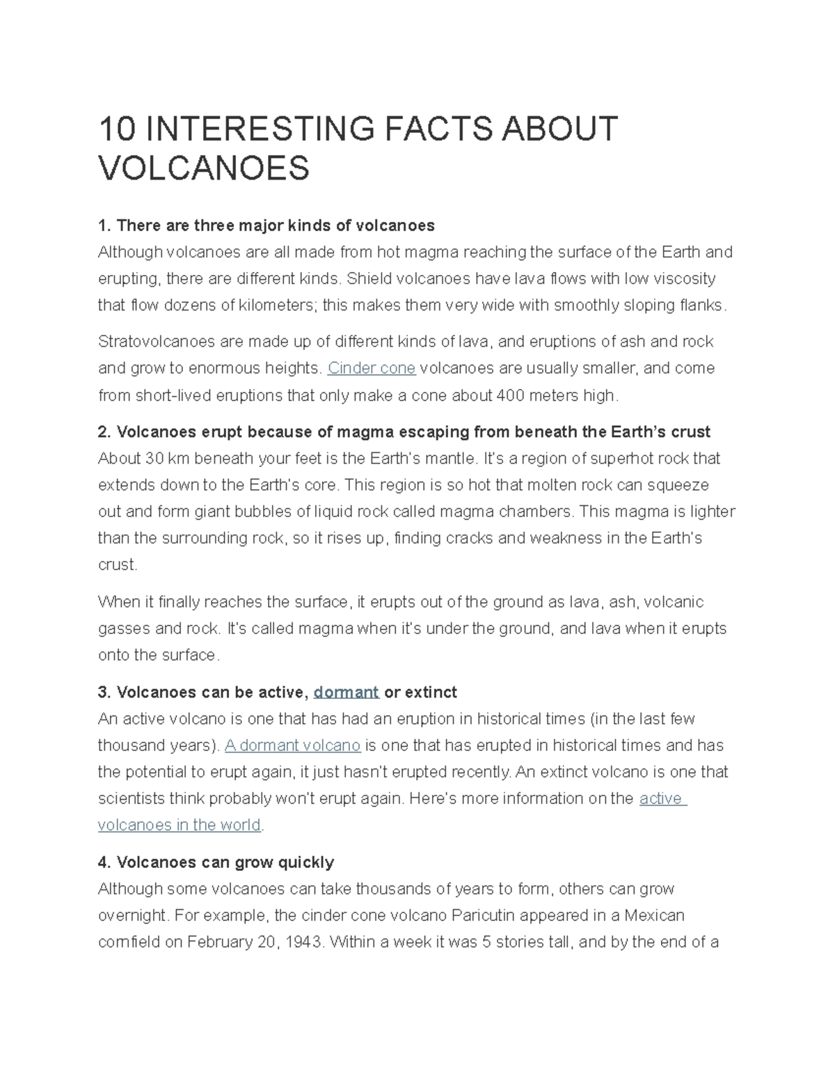 10 Interesting Facts About Volcanoes - 10 INTERESTING FACTS ABOUT ...