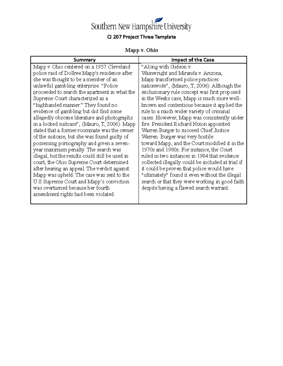 CJ 207 Project Three Template - CJ 207 Project Three Template Mapp v ...