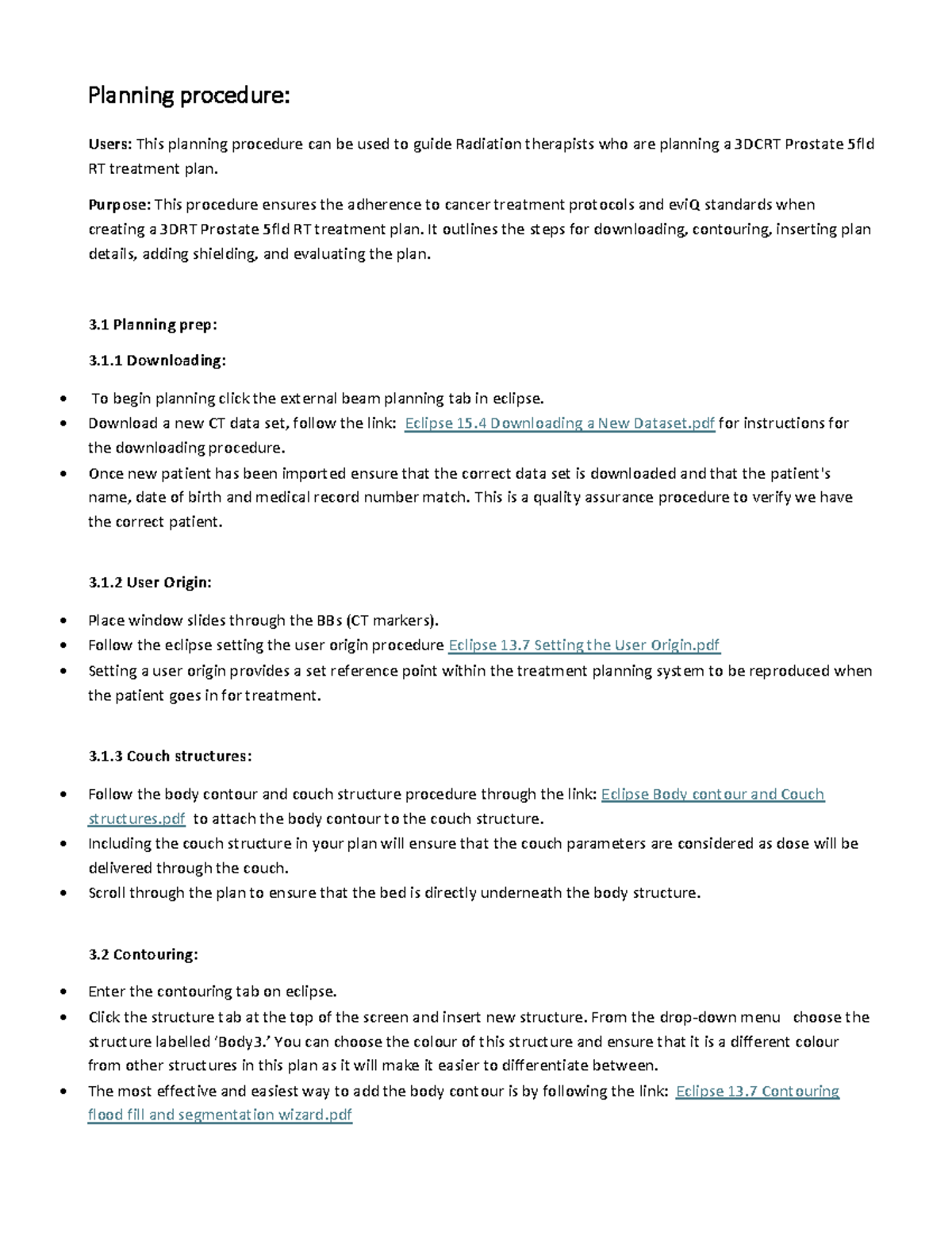 Planning procedure - Purpose: This procedure ensures the adherence to ...