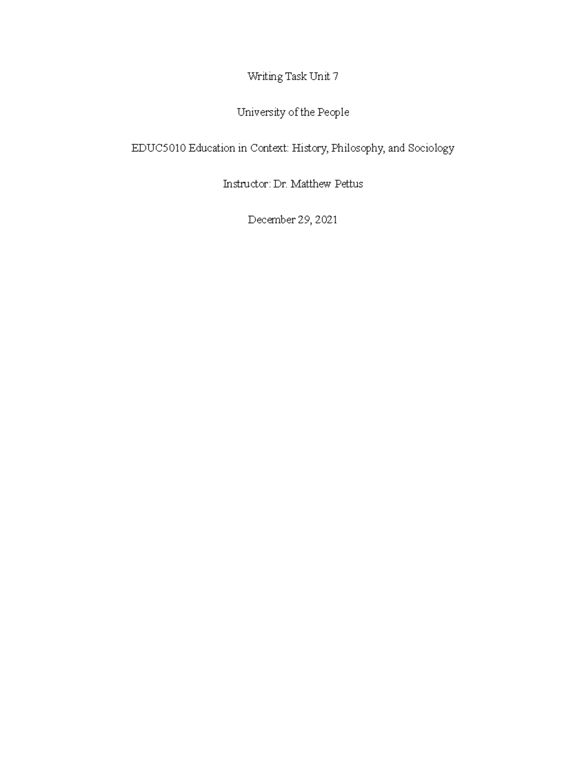 Week 7 written - As the course suggested - Writing Task Unit 7 ...