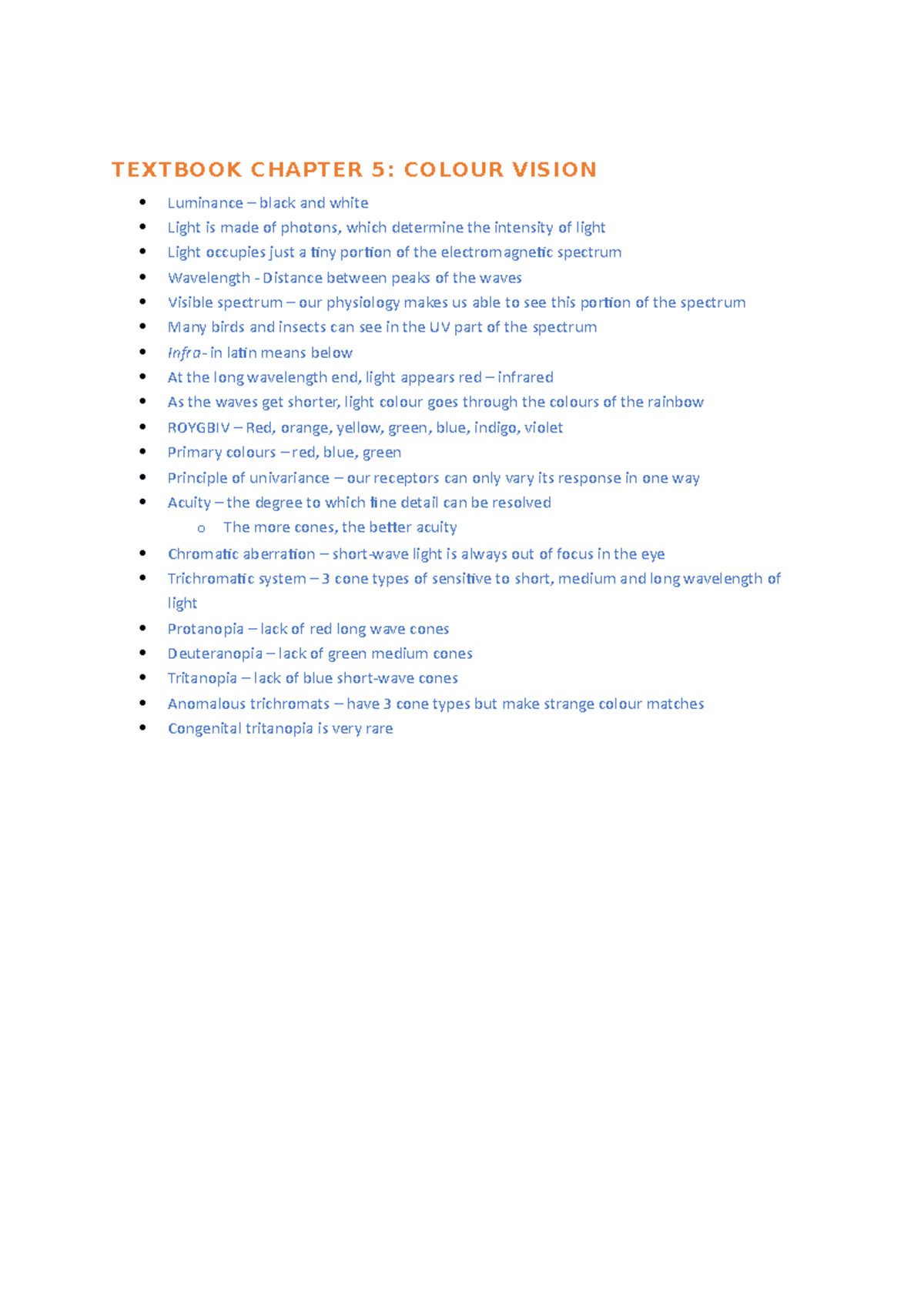 Chapter 5 textbook basic vision - PSYC2071 - UNSW Sydney - Studocu