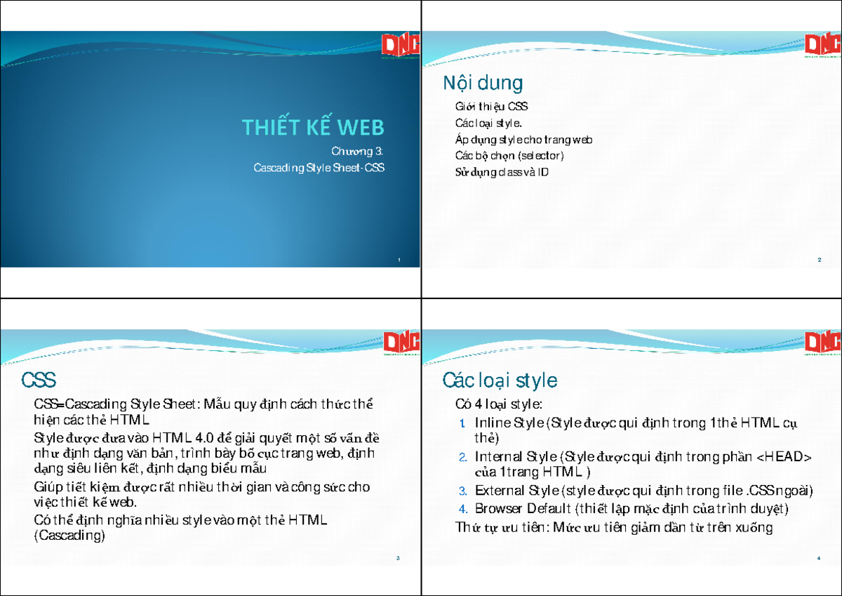 02 Phan2A CSS - Css - Chương 3: Cascading Style Sheet-CSS 1 Nội dung Giới thiệu CSS Các loại ...