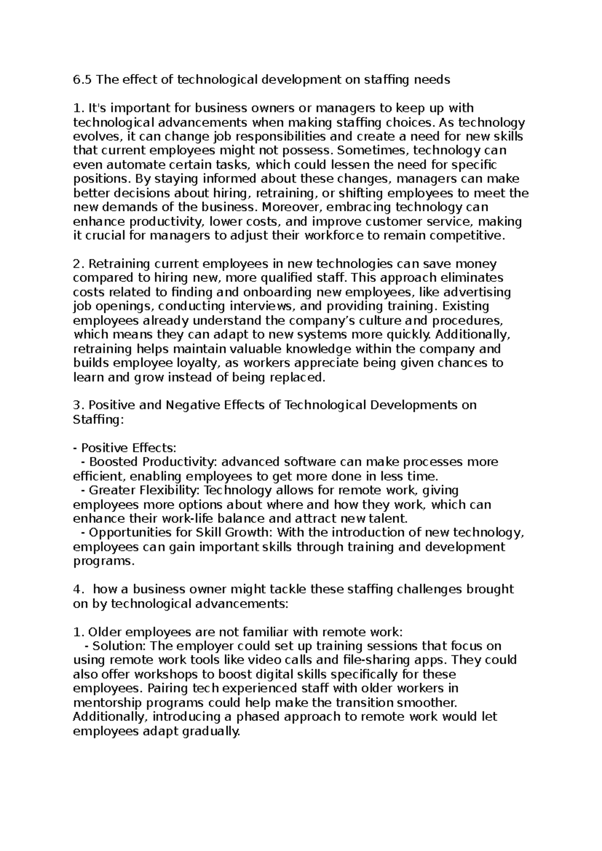 6.5 - jacaranda plus notes 6.5 - 6 The effect of technological ...