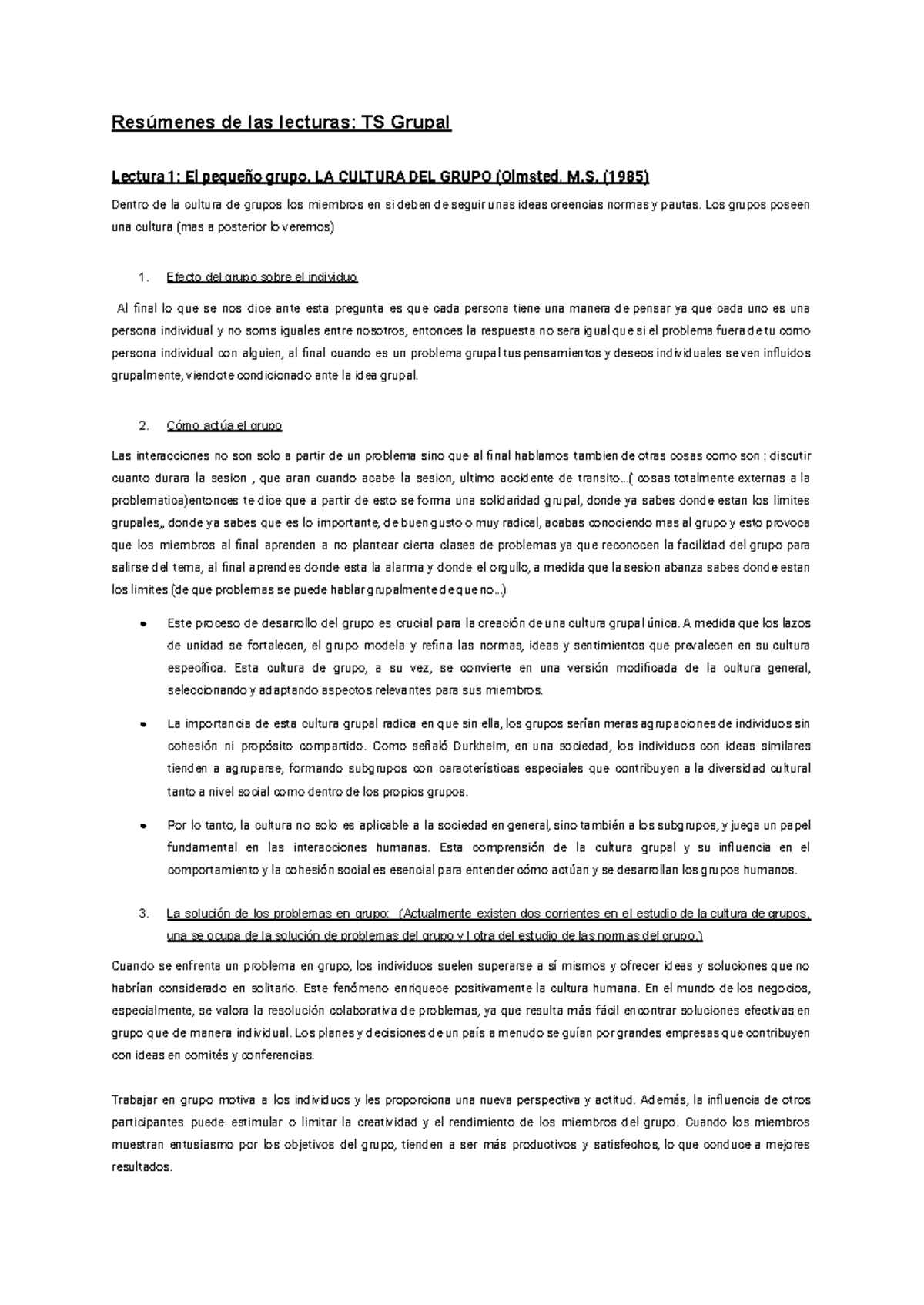 Resumen lecturas TS Grupal - Resúmenes de las lecturas: TS Grupal ...