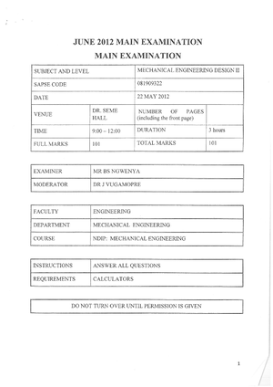 N6 Mechanical Drawing and Design August 2021 - NATIONAL CERTIFICATE ...