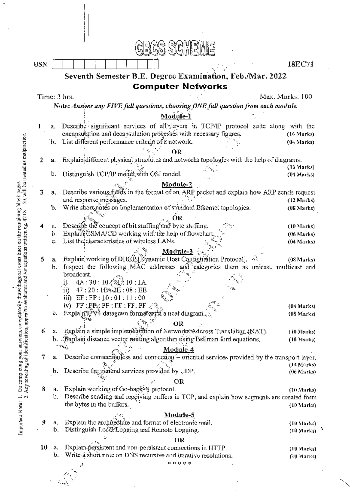 18EC71-Prof - Solved answers - Computer Networks - Studocu