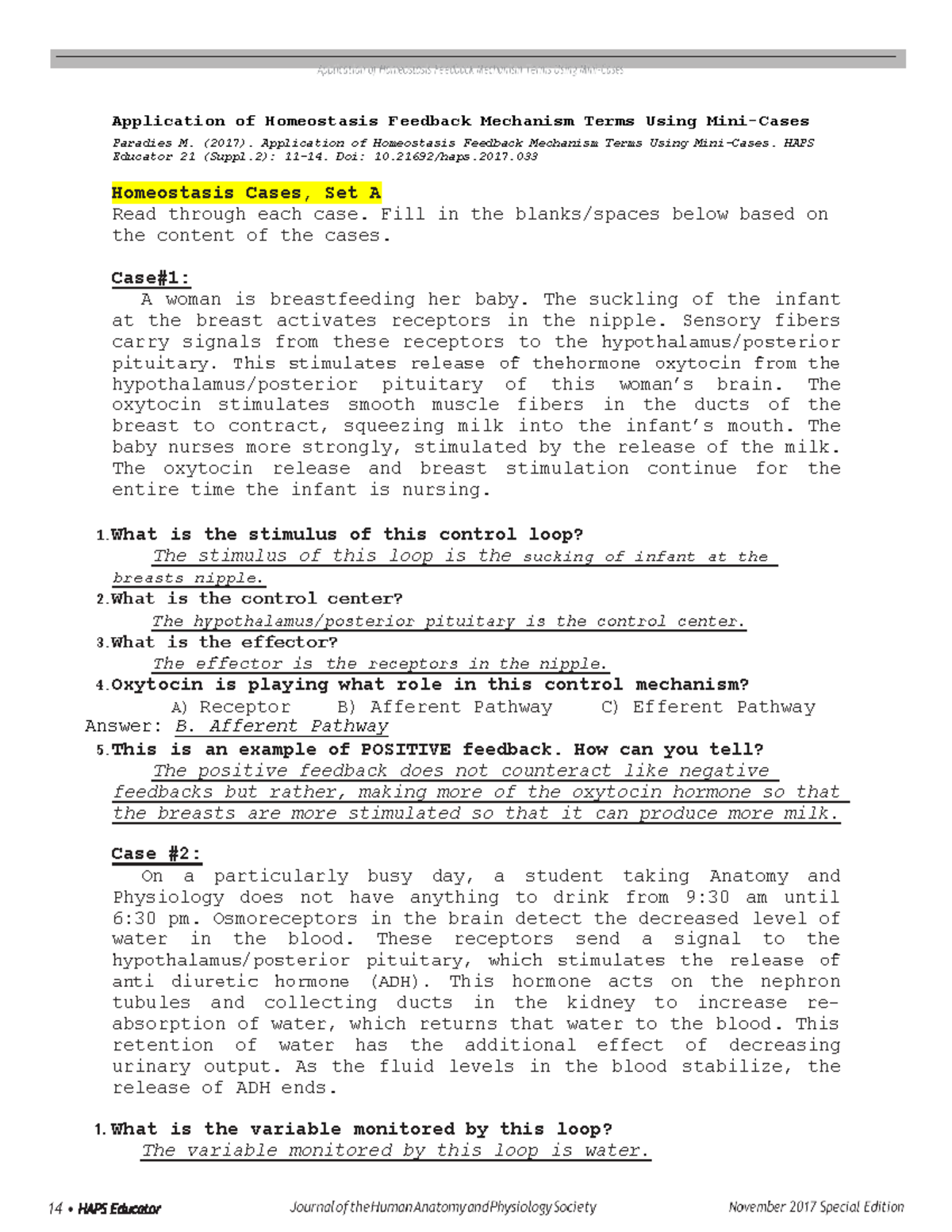 Anatomy Physiology (Case Study) - Medical Technology - Studocu