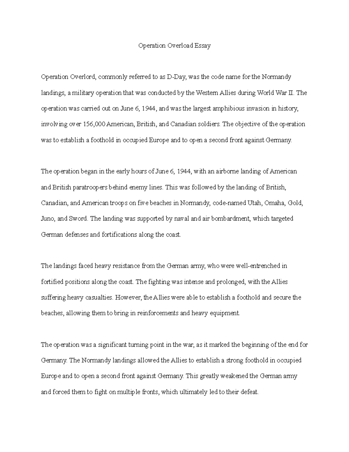 Operation Overload Summary - Operation Overload Essay Operation ...