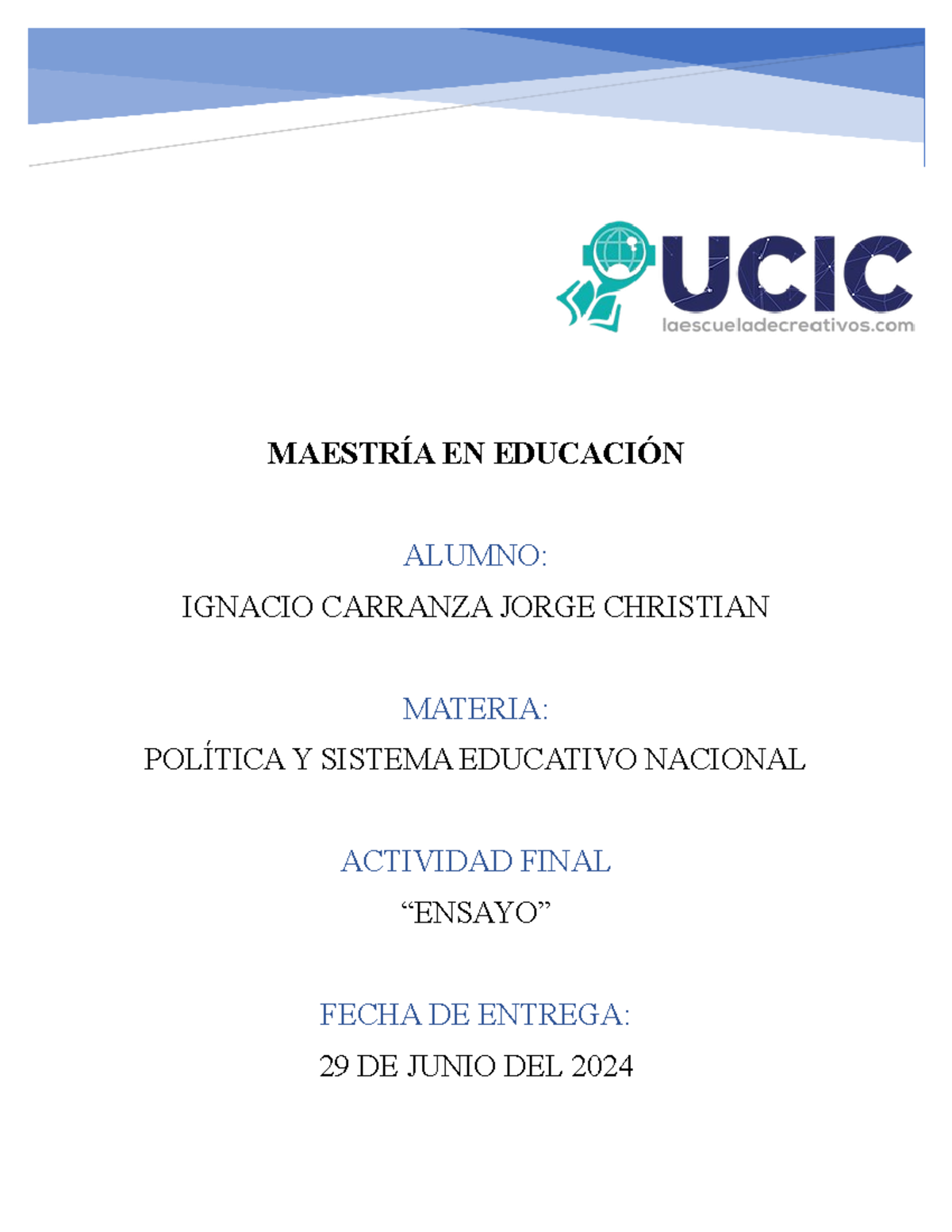 Ensayo Final La nueva escuela mexicana - e MAESTRÍA EN EDUCACIÓN ALUMNO ...