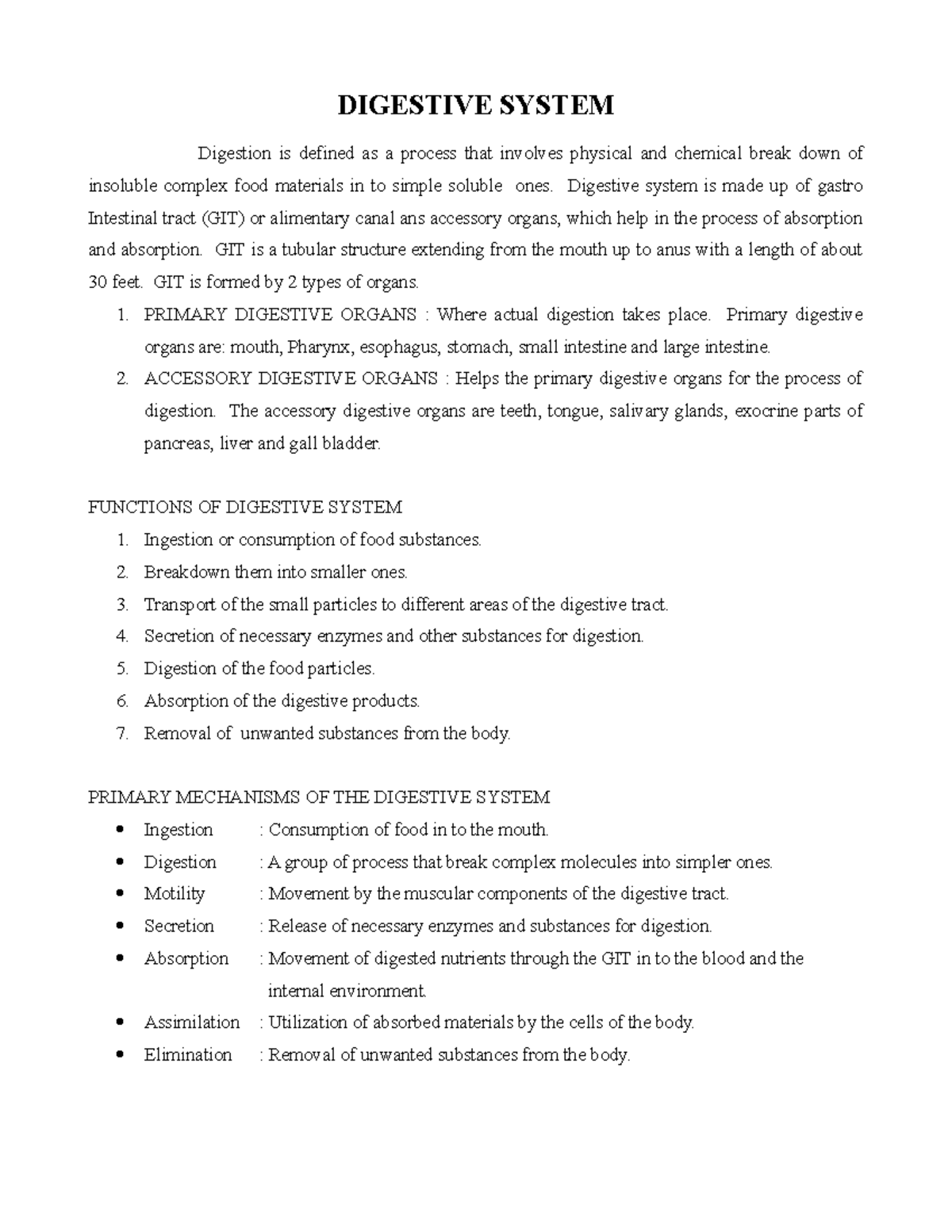 Digestive system include mouth stomach esophagus duodenum pancreas ...