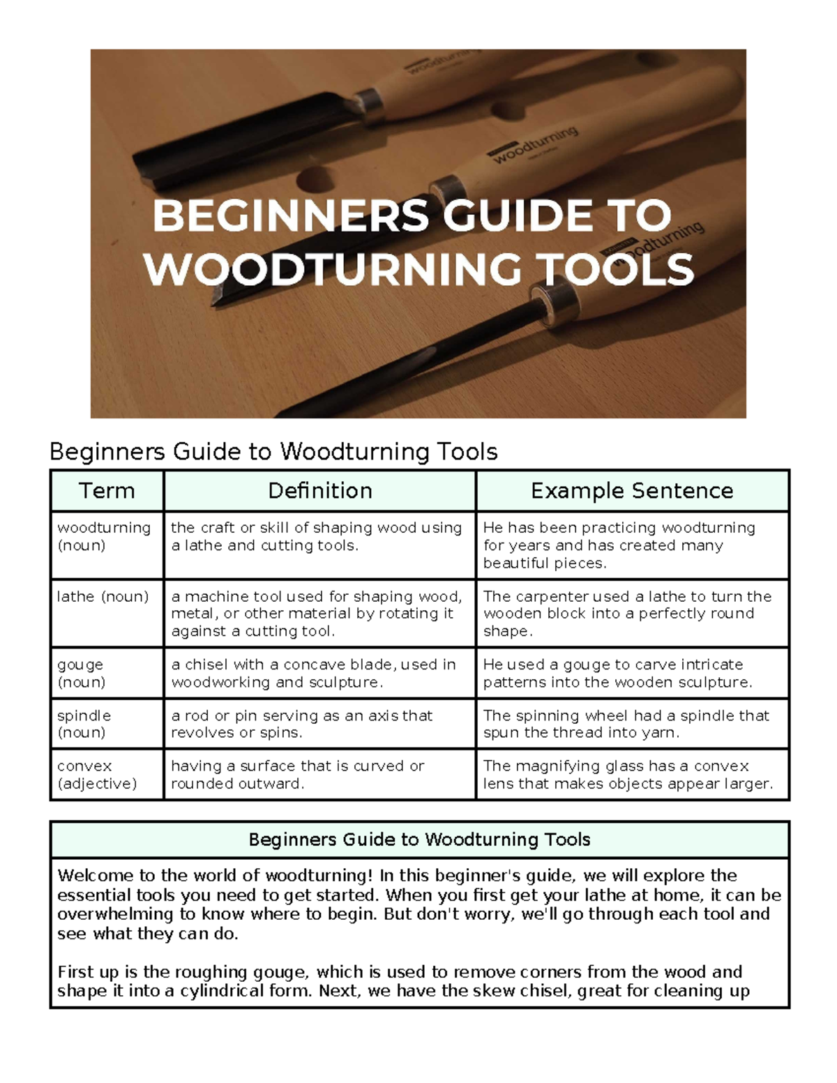 Beginners Guide to Woodturning Tools - He has been practicing ...