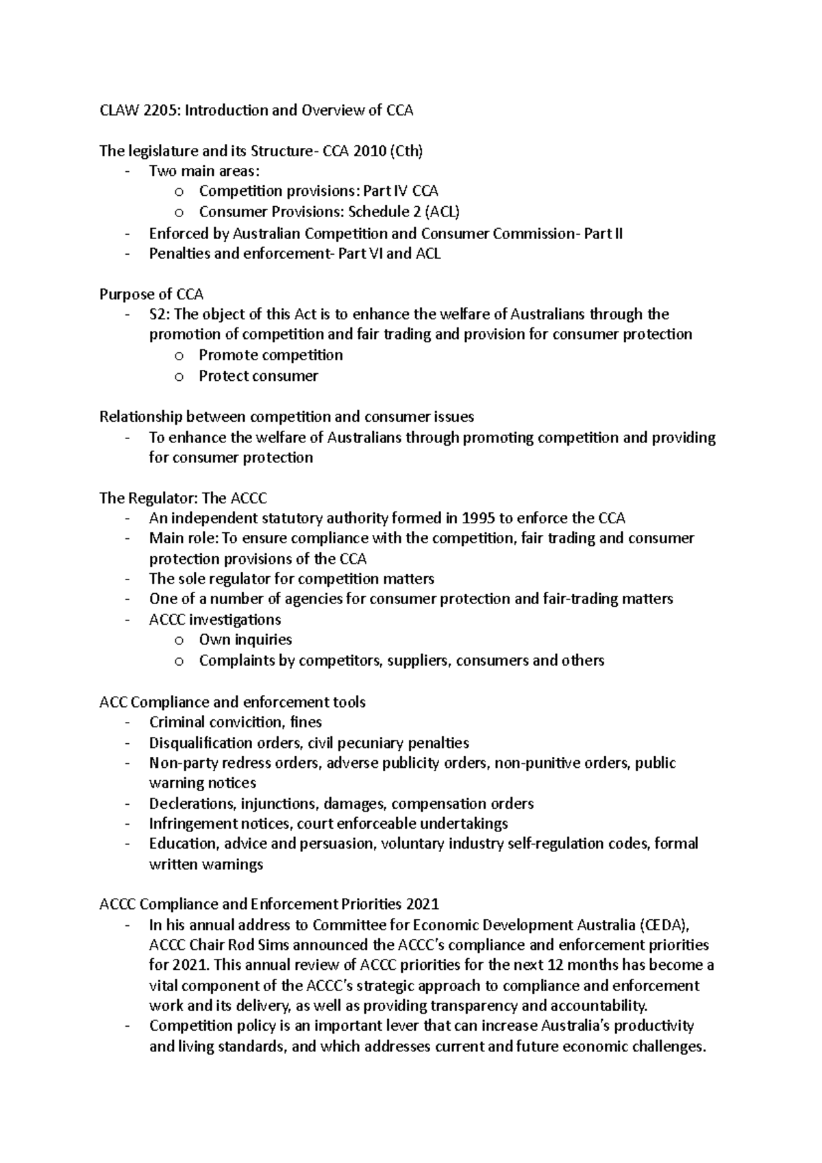 CLAW 2205 - Received Distinction through these notes - CLAW 2205 ...