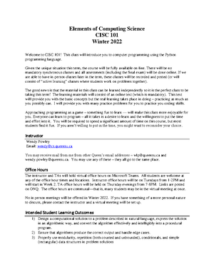 Introduction to Python 101 - CISC 101: Integrated circuits (IC ...