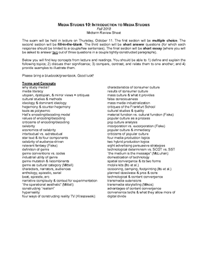 Lecture 1 - Intro - Why Study Media? 1. Media saturates our everyday ...