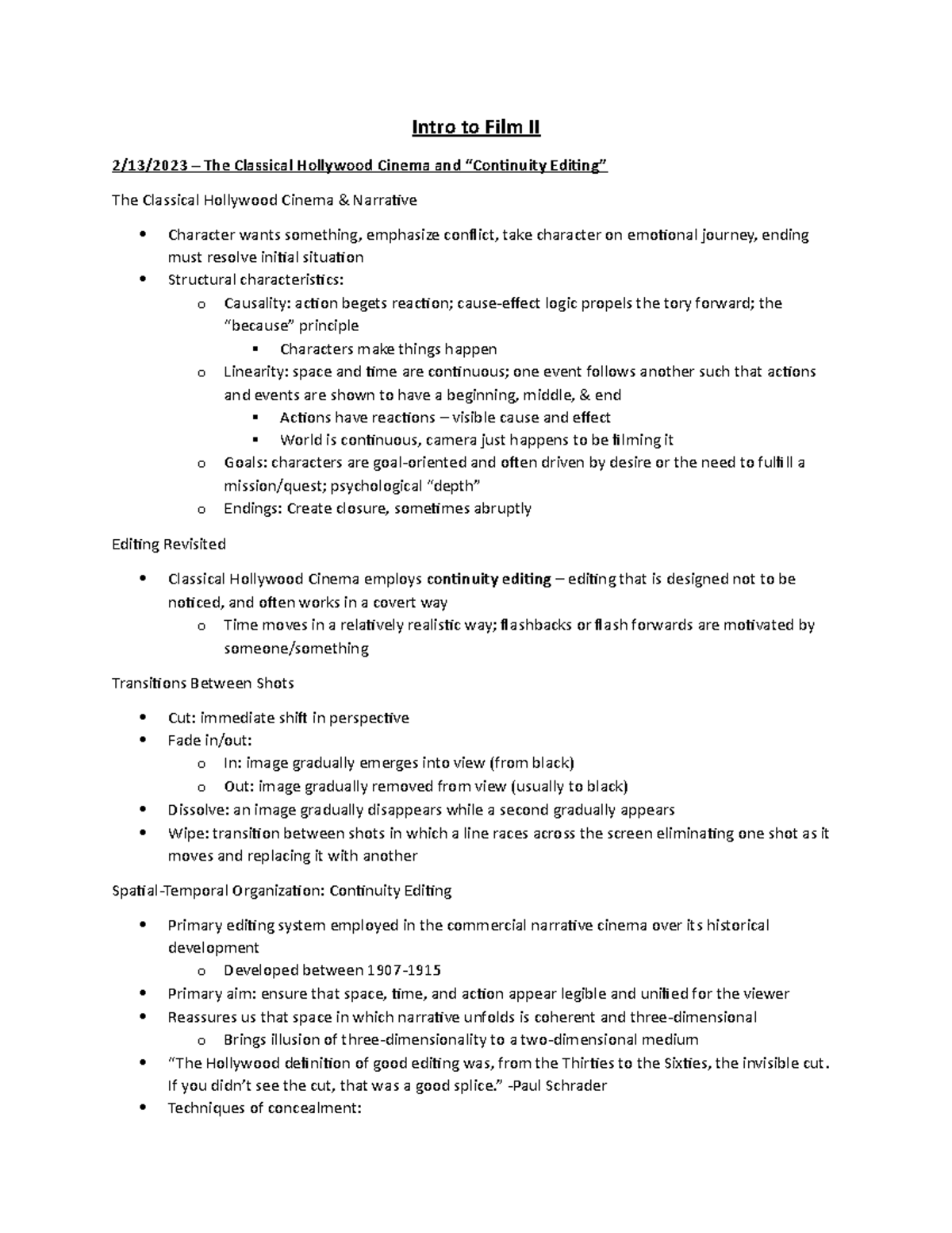 2023-02-13 Intro to Film II - Intro to Film II 2/13/2023 – The ...
