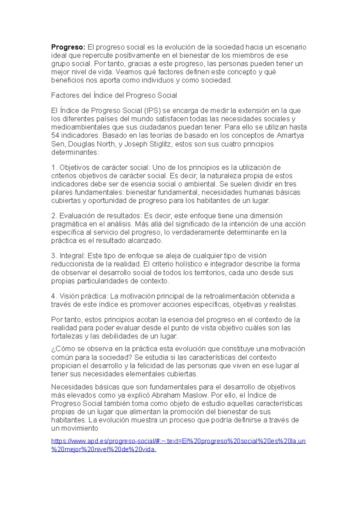 Glosario - Progreso: El progreso social es la evolución de la sociedad ...