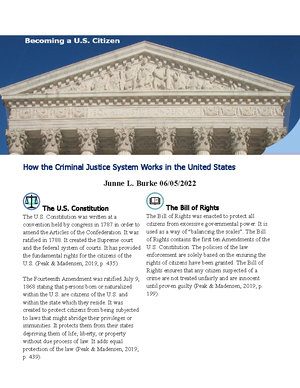 CJ 230 Mod 2 Journal - homework - Juvenile vs. Adult 1 CJ 230 Module ...