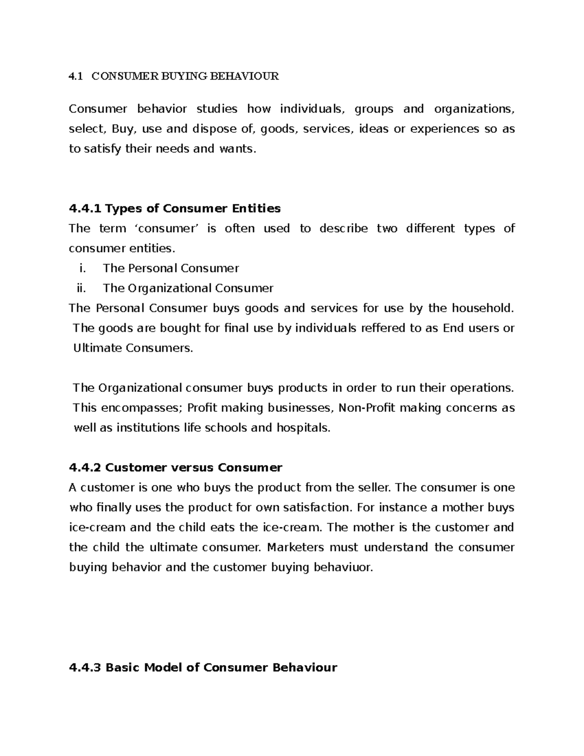 Consumer Buying Behaviour - 4 CONSUMER BUYING BEHAVIOUR Consumer ...
