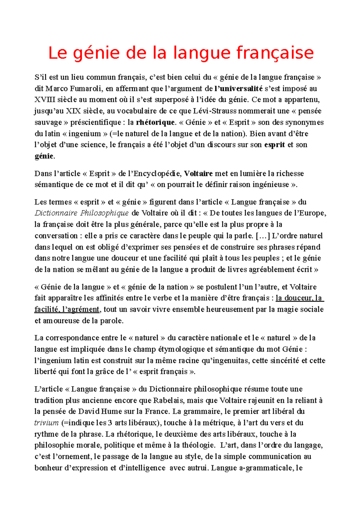 Le génie de la langue française - Le génie de la langue française S’il ...