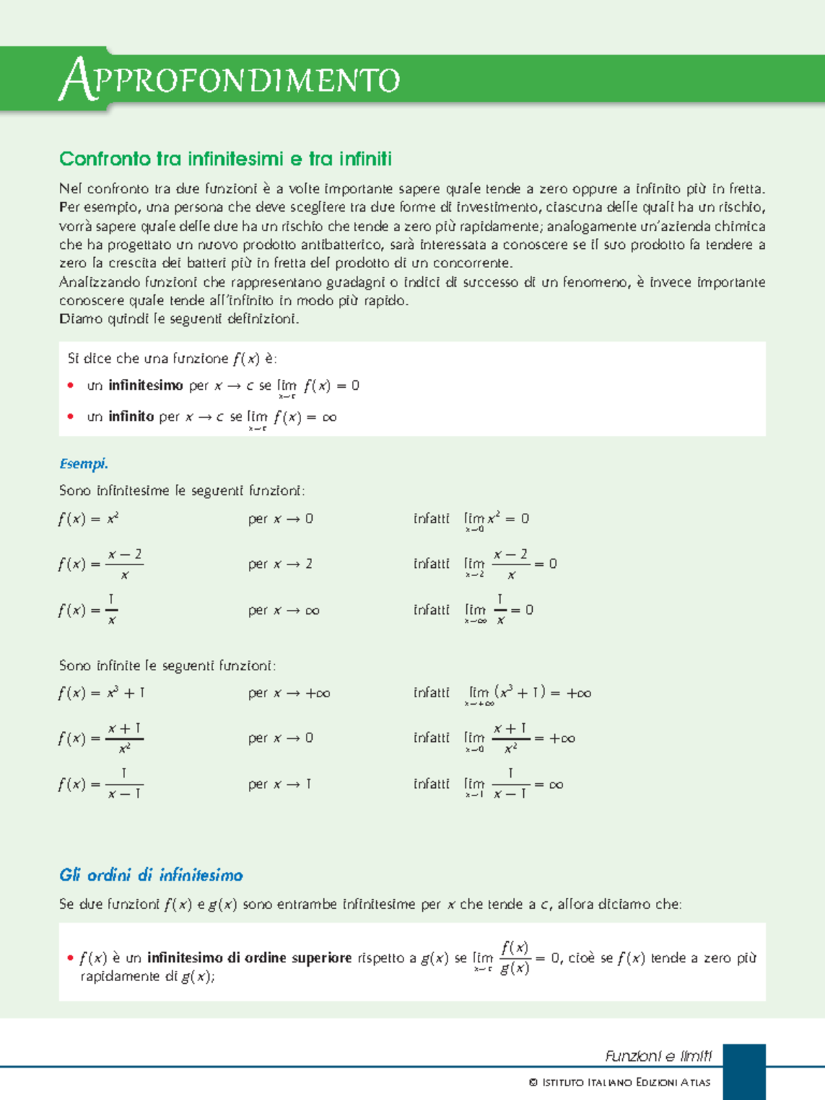Confronto tra infinitesimi e tra infiniti - Per esempio, una persona ...