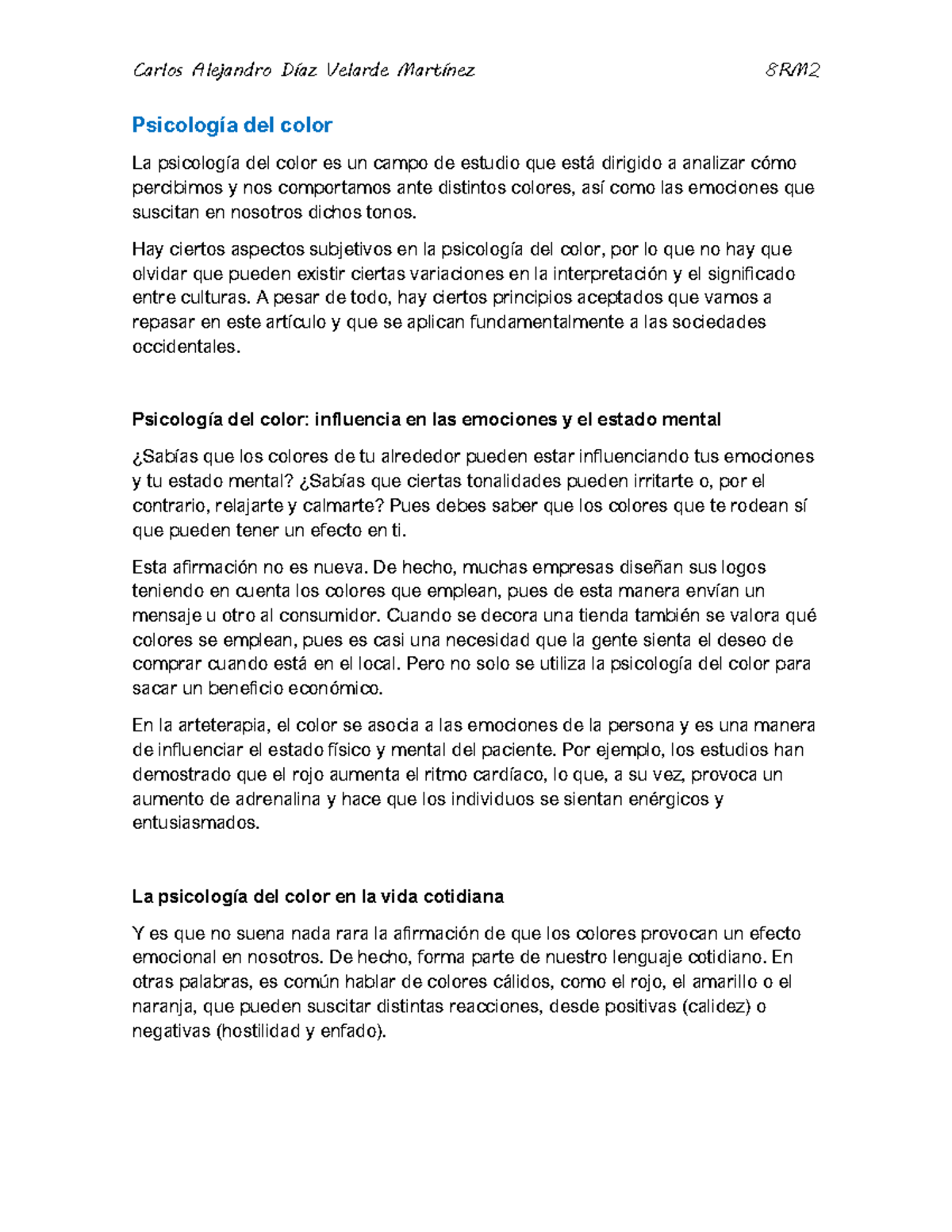 Psicologia del color - Warning: TT: undefined function: 32 Psicología ...