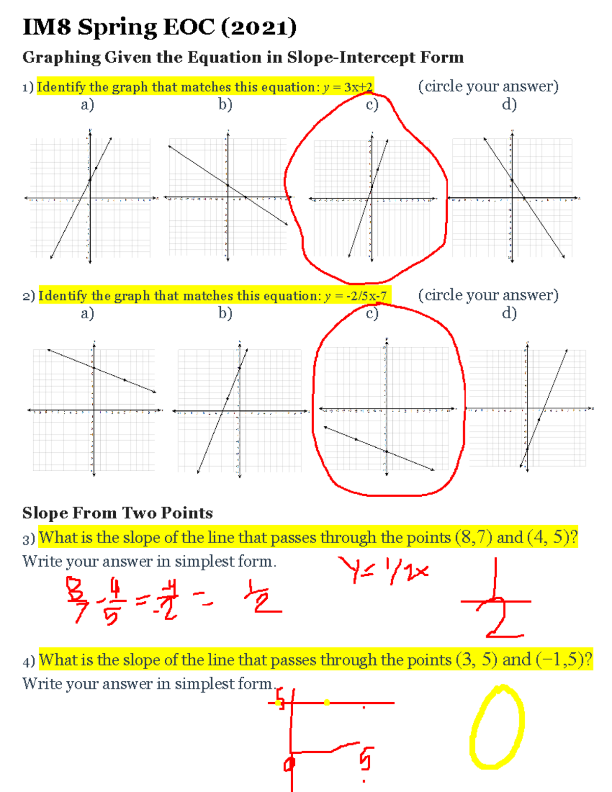 Kami Export - Elena Salcedo - IM8 Spring EOC (2021) - IM8 Spring EOC (2021) Graphing Given the ...