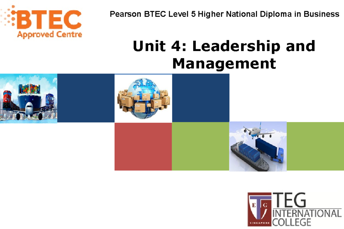 1. LM Lecture LO1 - abx - Unit 4: Leadership and Management Pearson ...