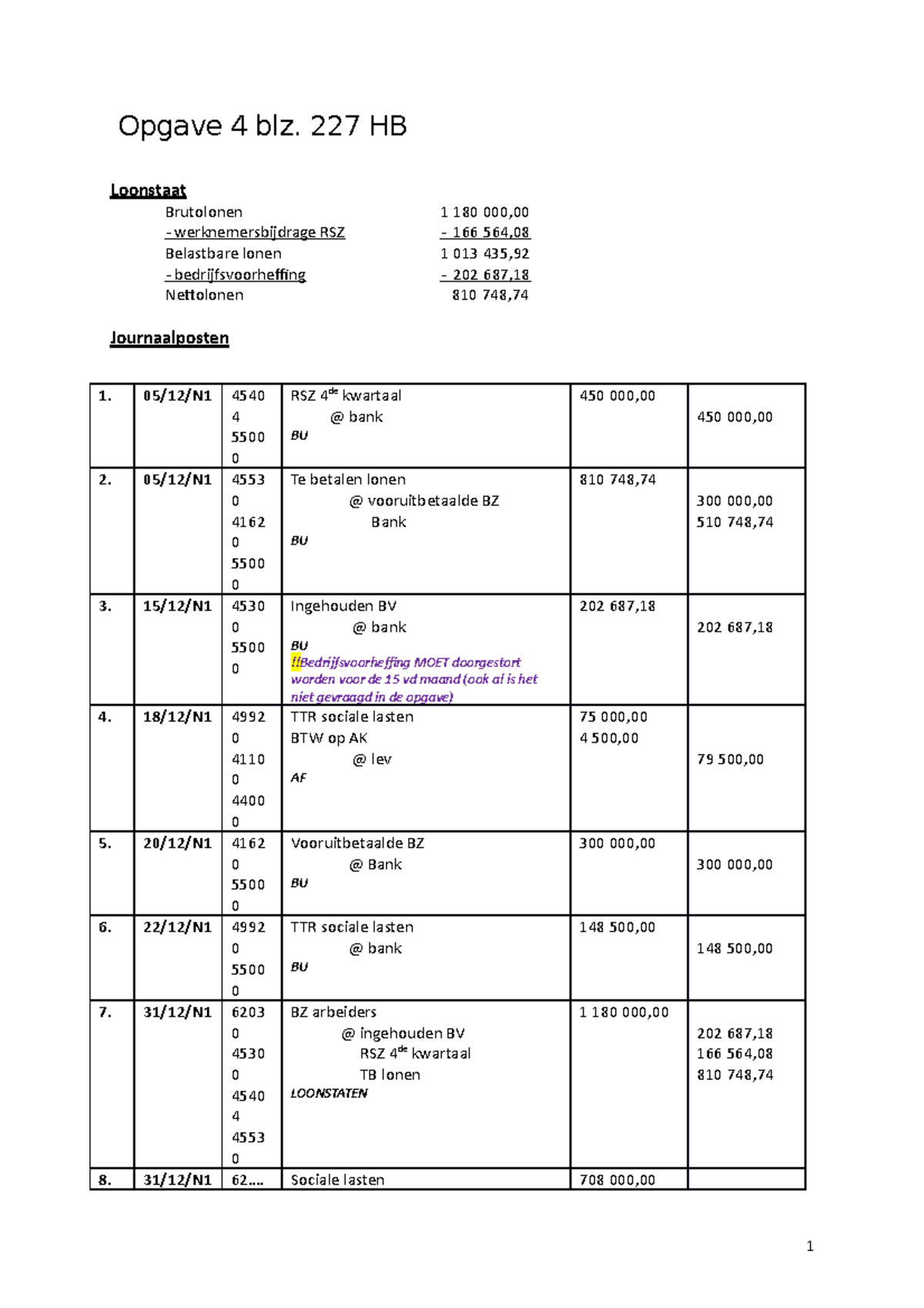 Afdeling 2 Hoofdstuk 3 Oplossing - Opgave 4 blz. 227 HB Loonstaat ...