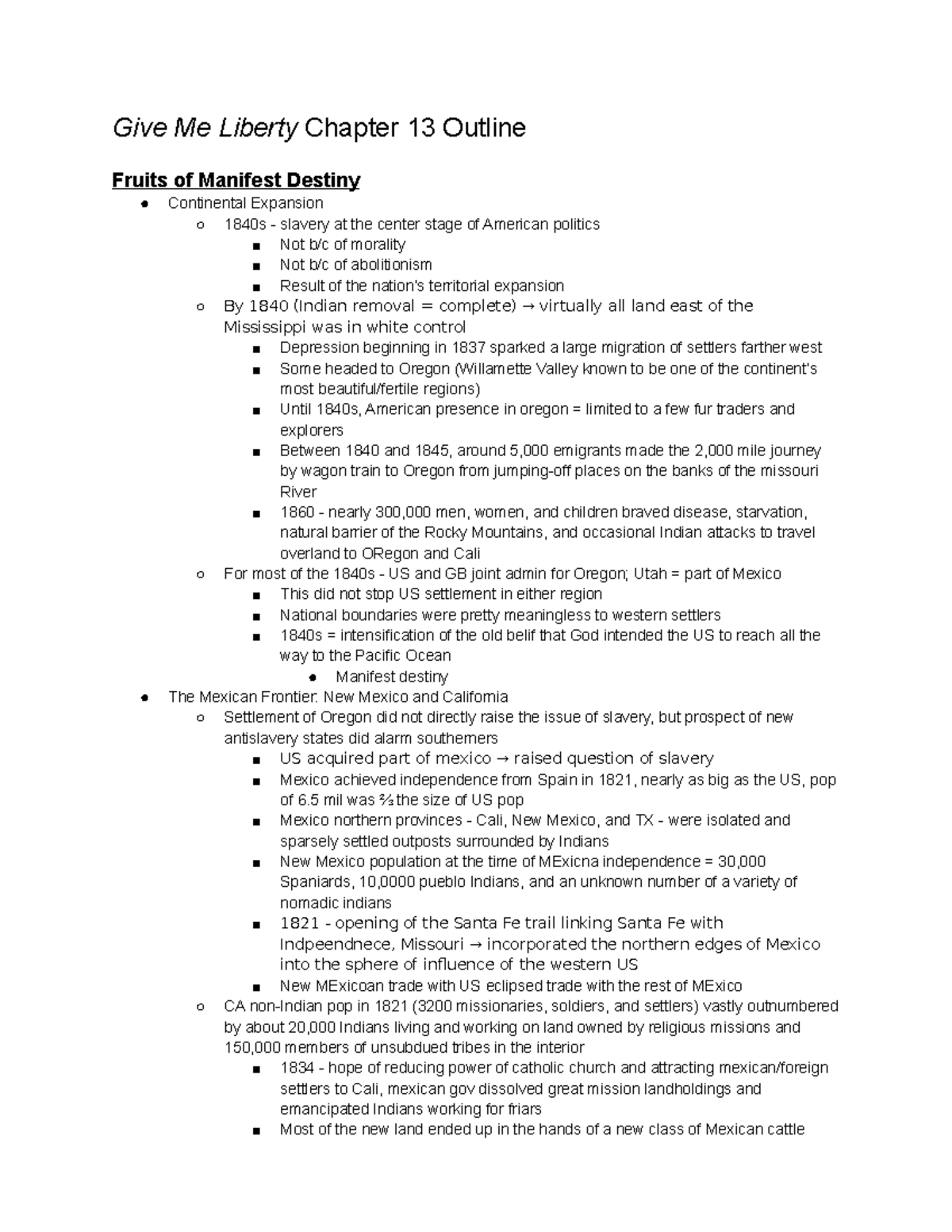 Chapter 13 Outline - Give Me Liberty Chapter 13 Outline Fruits of ...