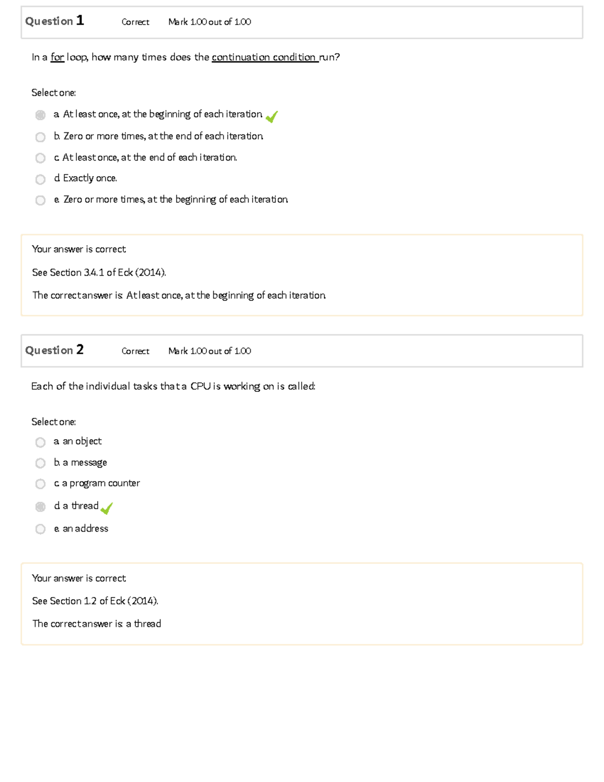 Graded Quiz Unit 3 Attempt Review In A For Loop How Many Times Does