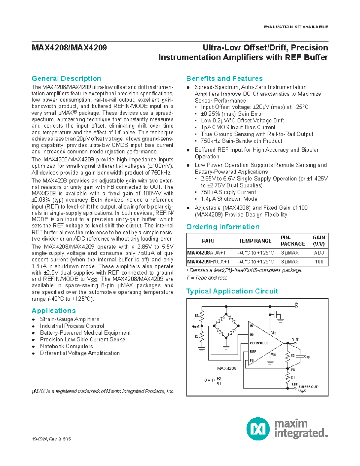 MAX4208-MAX4209 datasheet - General Description The MAX4208/MAX4209 ...
